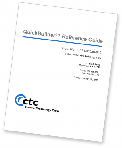Automation Programming with QuickBuilder • Control Technology Corporation